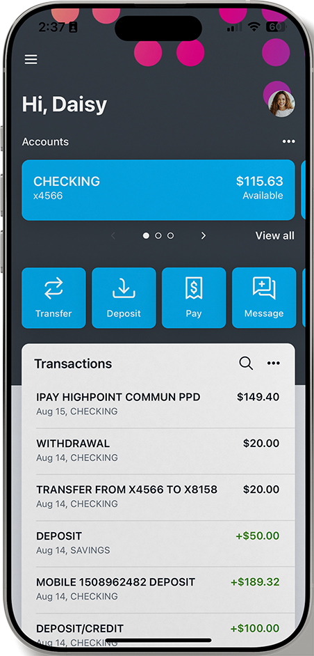Bank Anytime | Digital Tools | Highpoint Community Bank